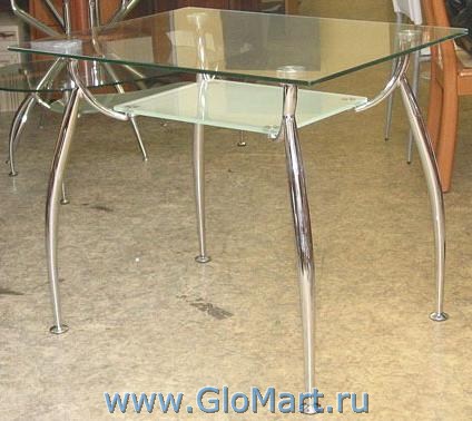 Стеклянный стол для кухни "Безано-2" - купить недорого в GloMart.ru