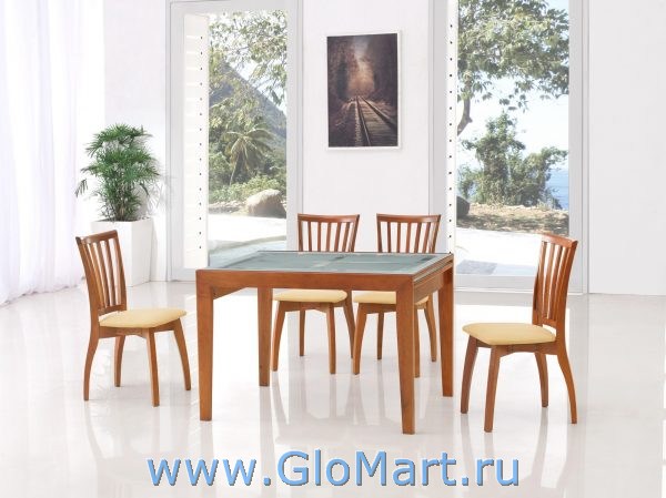 обеденные столы из стекла и дерева ES-1102 - купить в Москве, GloMart.ru